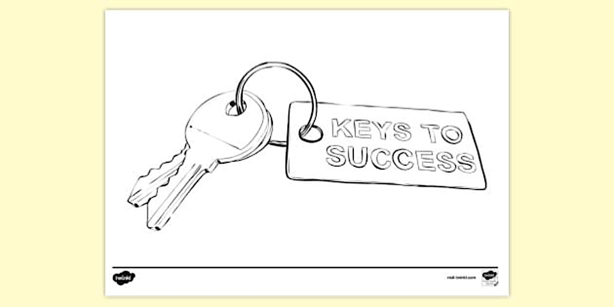 Keys to Success Colouring Sheet