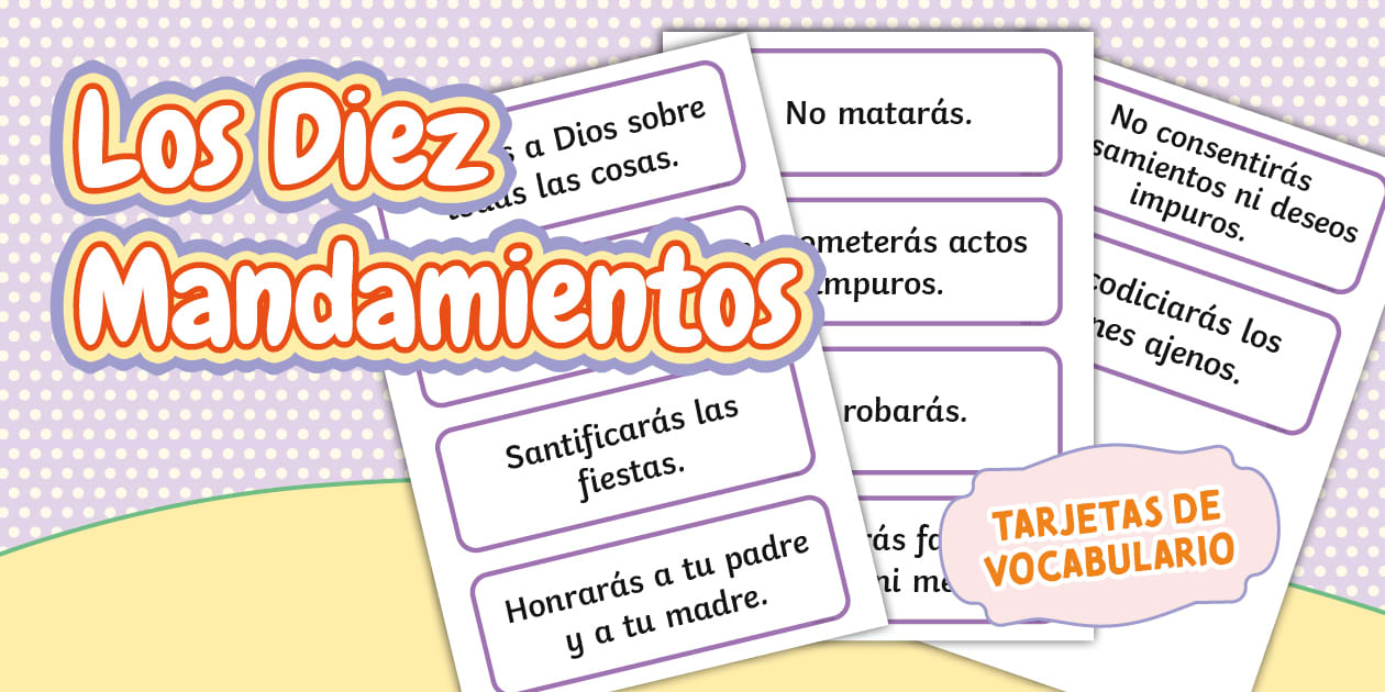 Tarjetas de vocabulario: Los Diez Mandamientos