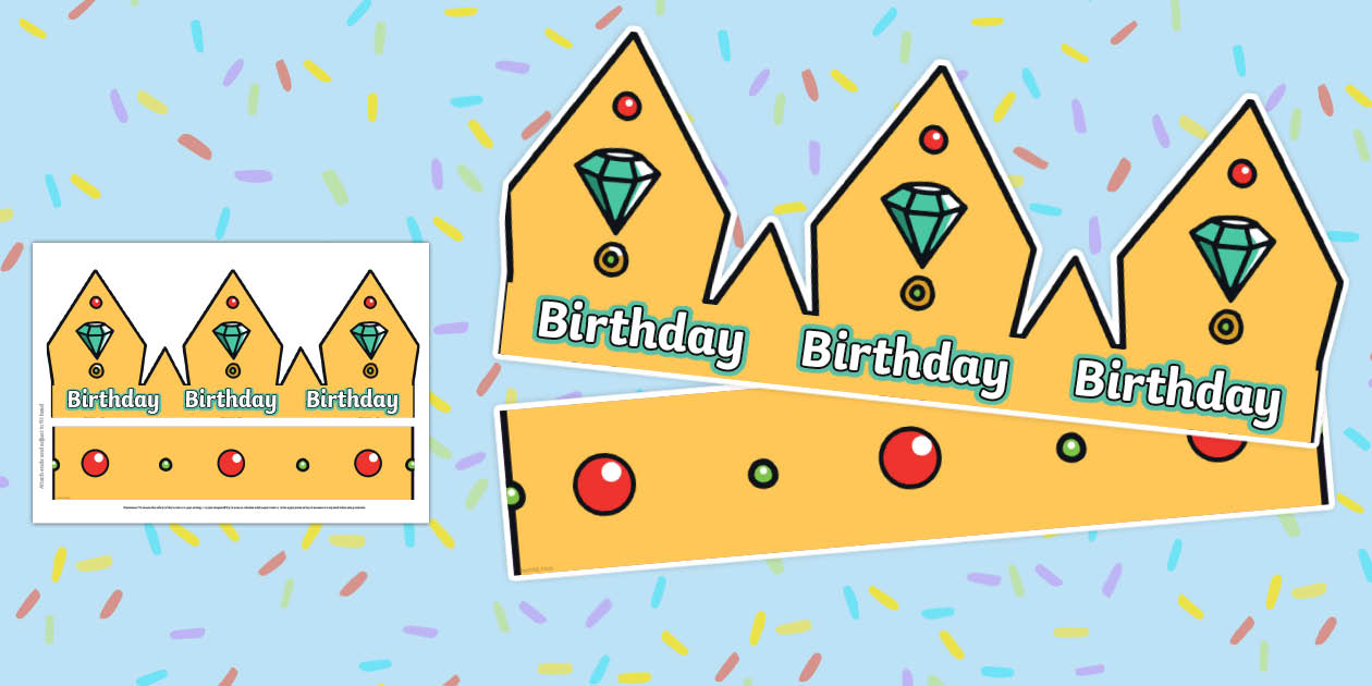 Birthday Crown Role Play Headbands (teacher made) - Twinkl