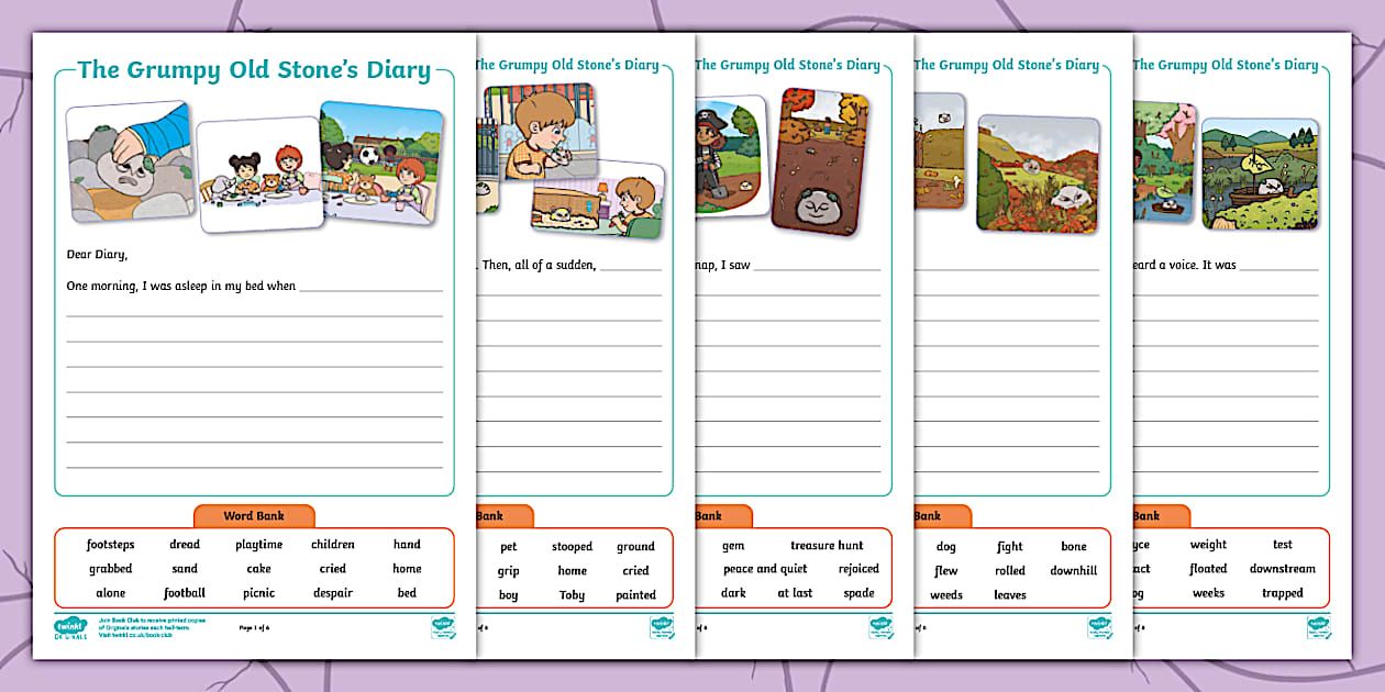 The Grumpy Old Stone's Diary Writing Activity (teacher made)