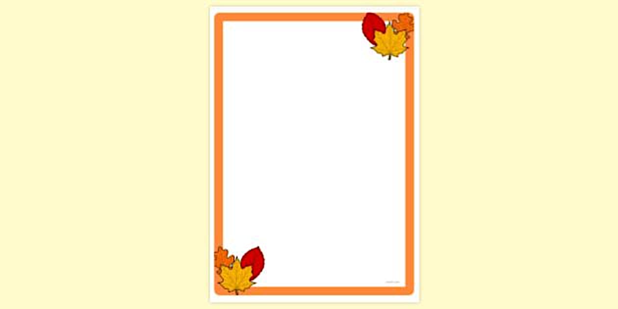 Simple Blank Autumn Leaves Page Border| Page Borders | Twinkl