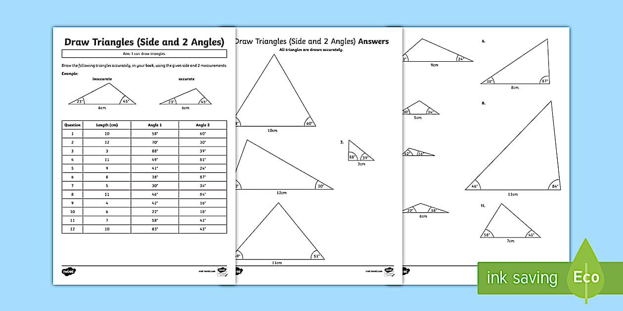 Editable Year 6 Drawing Triangles Worksheets (teacher made)