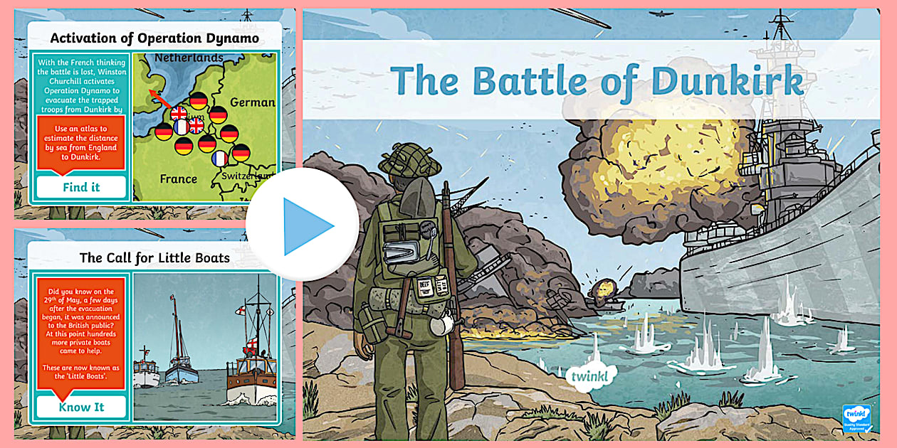 KS2 The Battle of Dunkirk Information PowerPoint - Twinkl