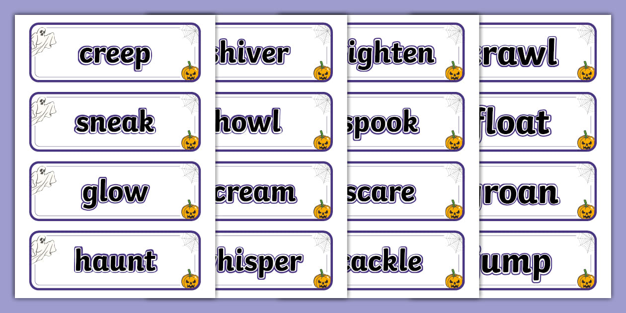 Halloween Verbs Word Cards - Twinkl Halloween (teacher made)