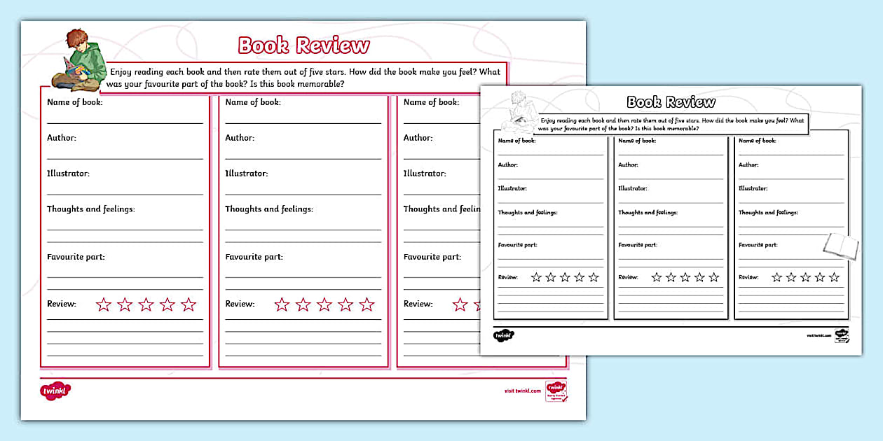 Book Review Worksheet (teacher made) - Twinkl