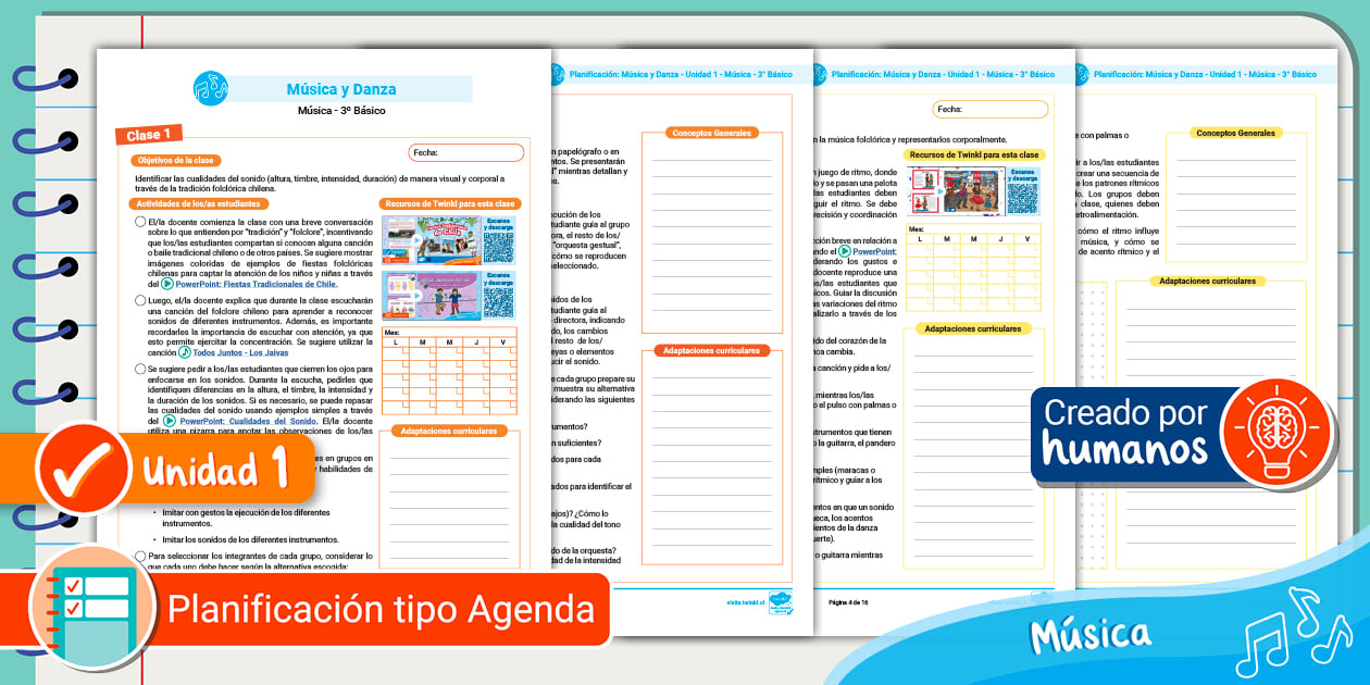 Planificación | agenda | Música | 3º Básico | Profesores