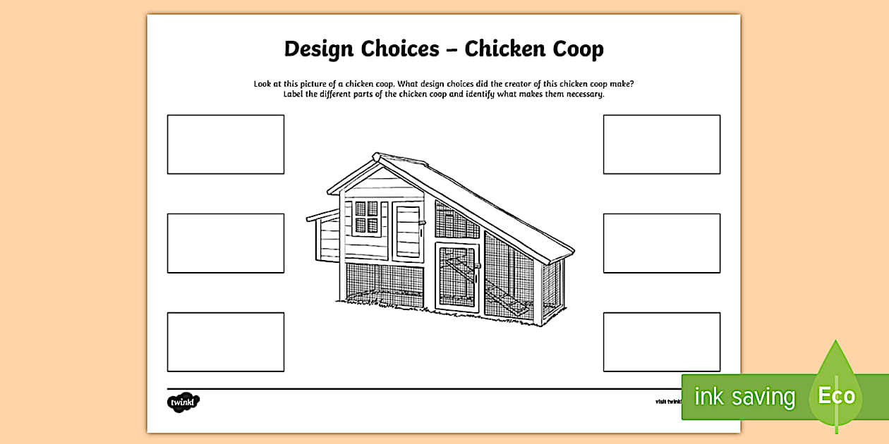Editable Design Choices for Chicken Coops Activity - Twinkl