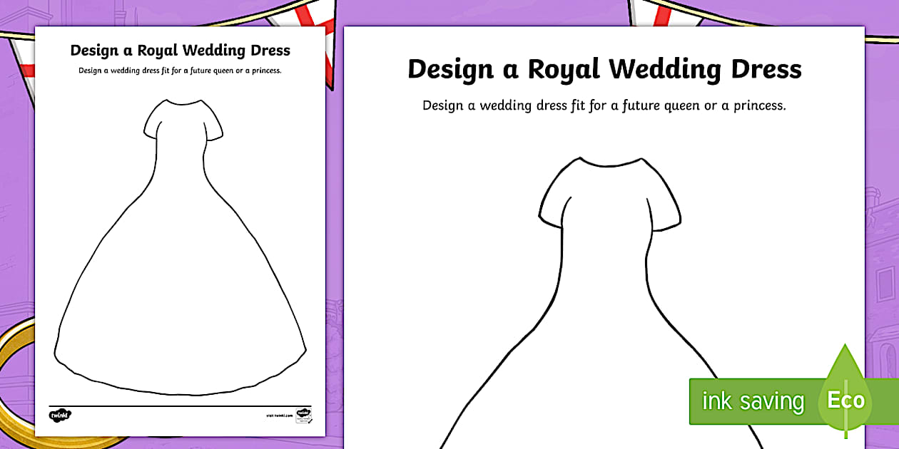 KS2 Design a Royal Wedding Dress Worksheet (teacher made)