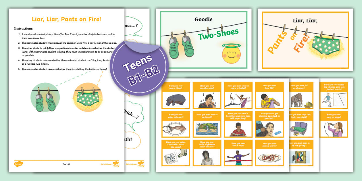 Liar, Liar, Pants on Fire Game (teacher made) - Twinkl