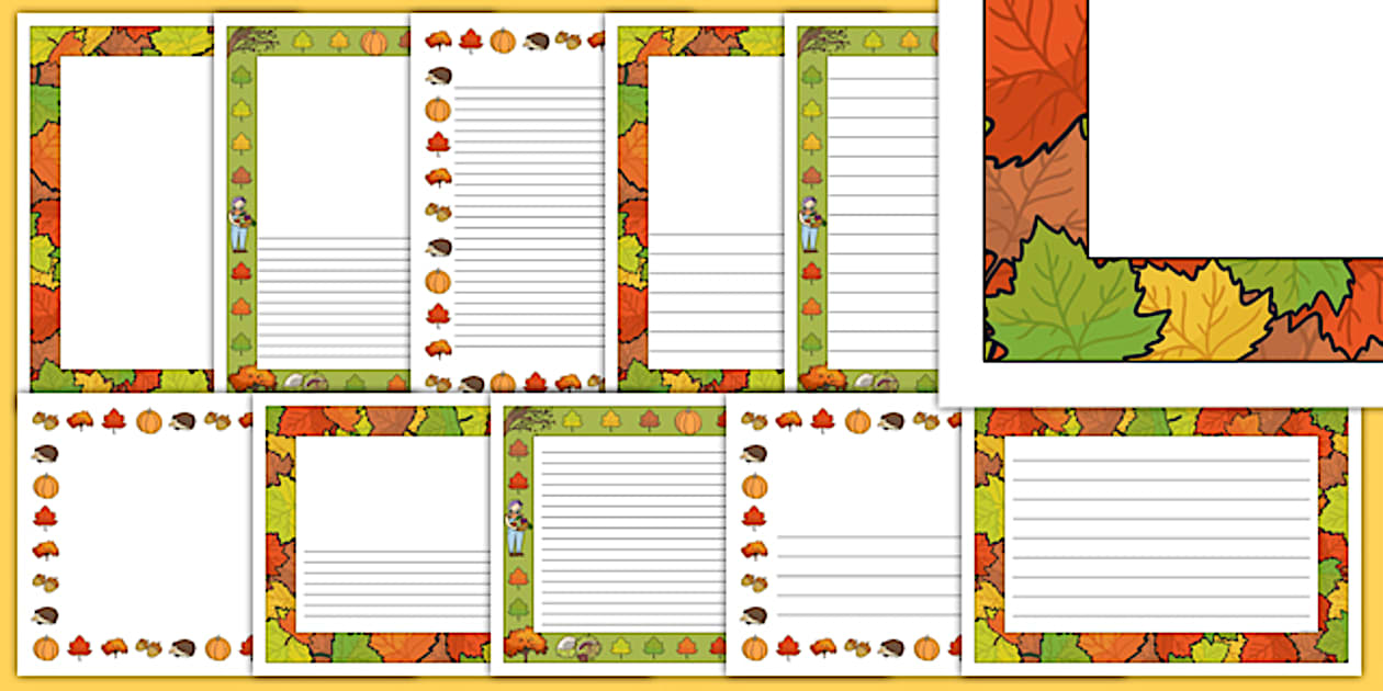 Editable Autumn Page Borders (teacher made) - Twinkl