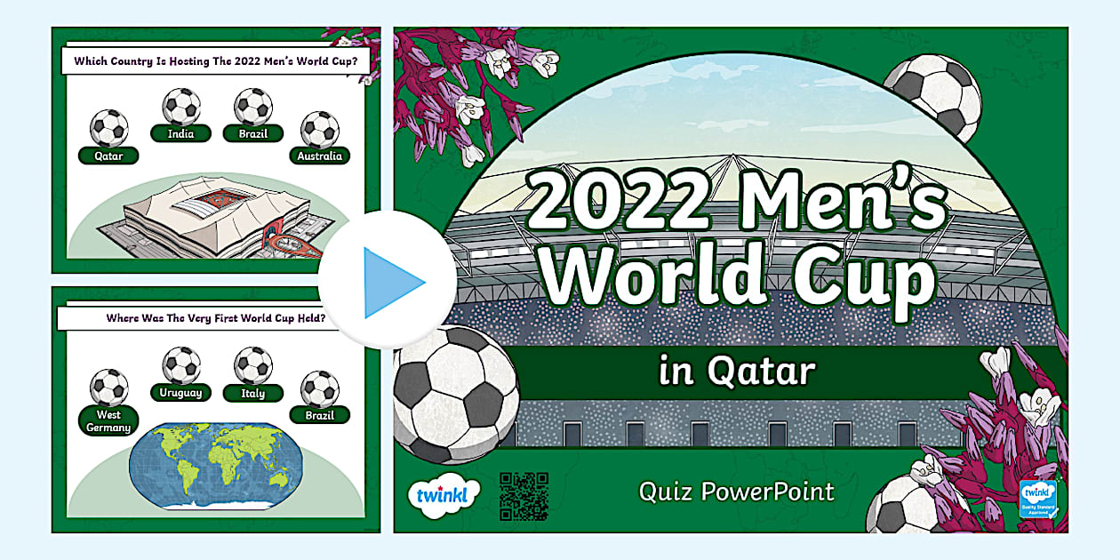 2022 Men's World Cup in Qatar Quiz PowerPoint - Twinkl
