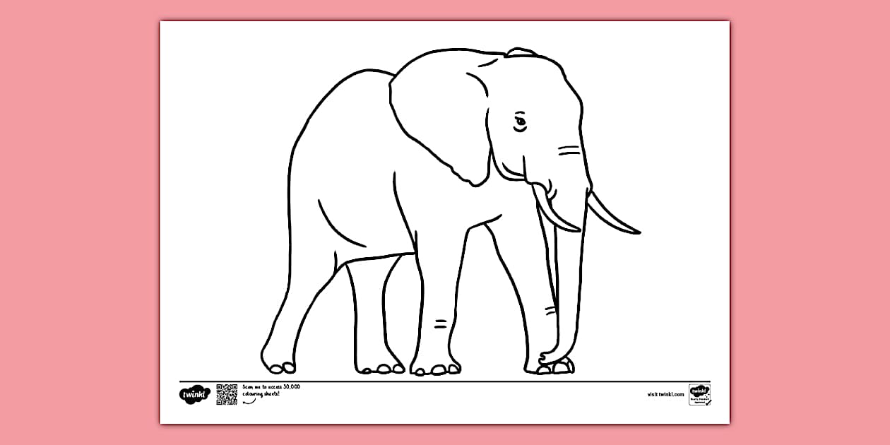 Elephant Colouring Sheet | Animal Colouring Pages