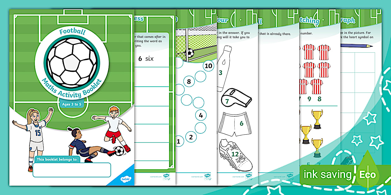 Football Maths Activity Booklet for Ages 3 - 5 - Twinkl