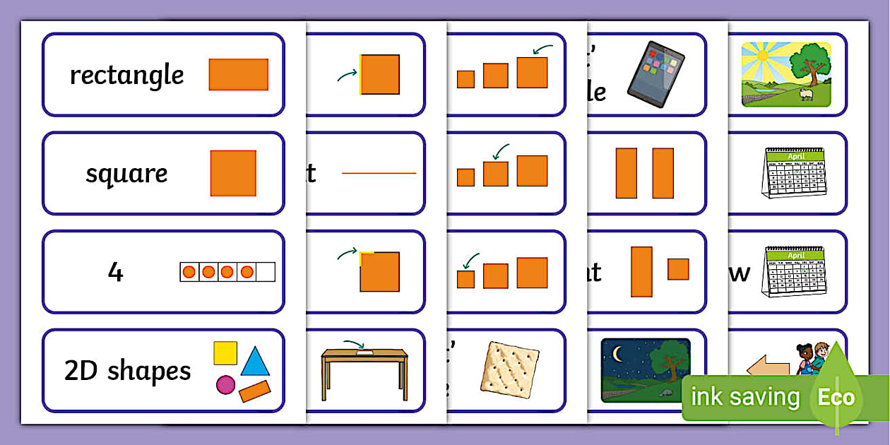 👉 Shapes With 4 Sides Vocabulary | 2D Shapes With 4 Sides EYFS