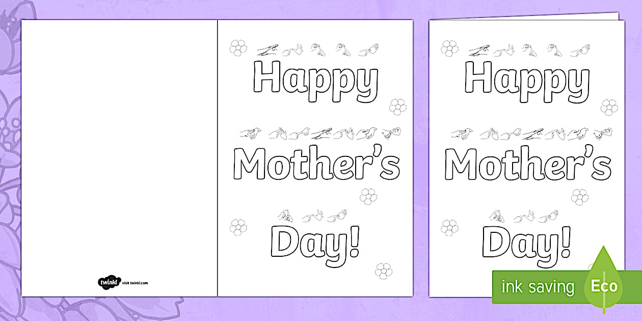Mother's Day BSL Gift Card Template (teacher made) - Twinkl