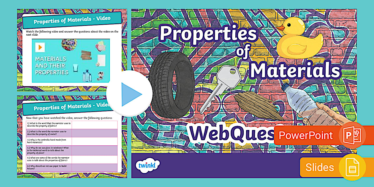 Properties of Materials WebQuest | Year 4 Science | Twinkl