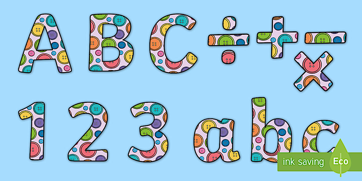 👉 Button Display Letters and Numbers Pack - - Blank Display Lettering