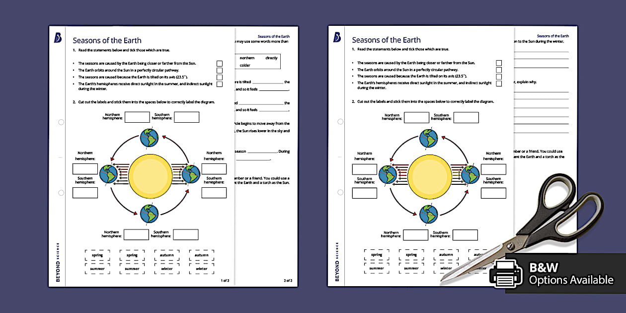 KS3 Seasons Worksheet | Beyond Science (teacher made)