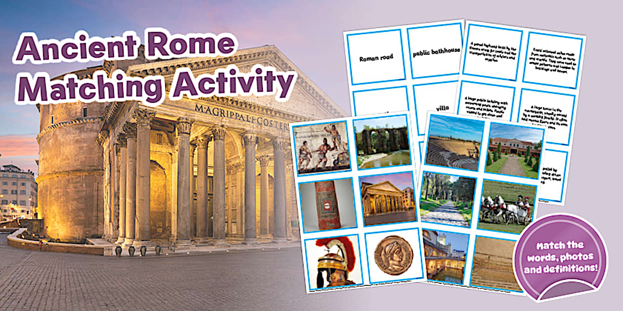 Ancient Rome Matching Cards - KS2