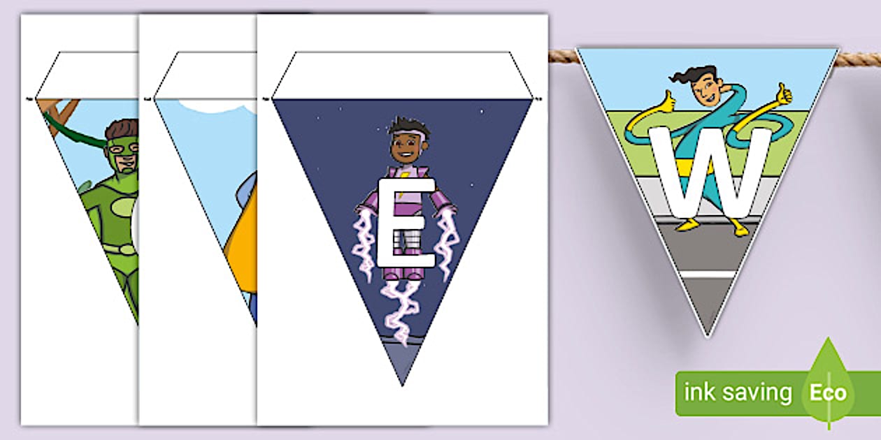 Editable Welcome to Our Class Bunting Superhero Themed