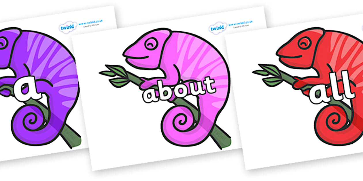 100 High Frequency Words on Chameleons (Teacher-Made)