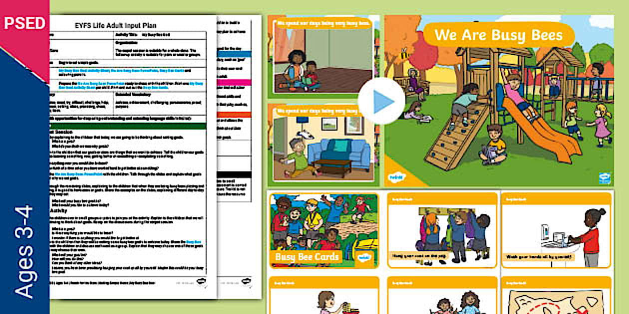 PSED My Busy Bee Goal Adult Input Plan and Resource Pack