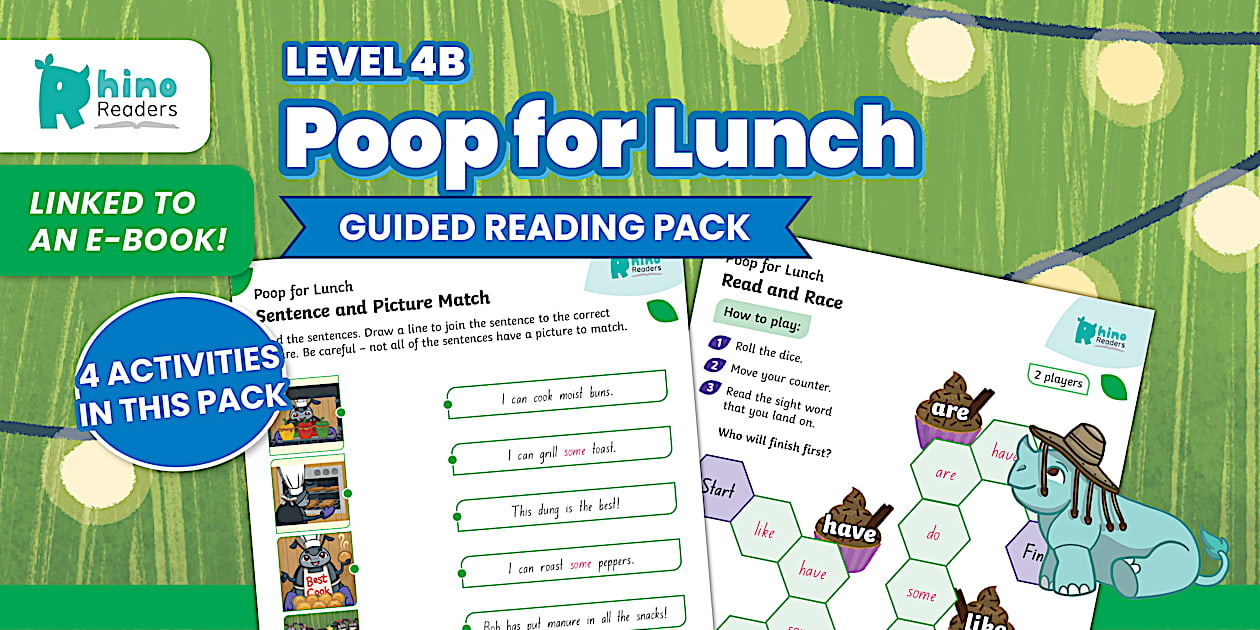 Level 4b ‘Poop for Lunch’ Guided Reading Pack - English