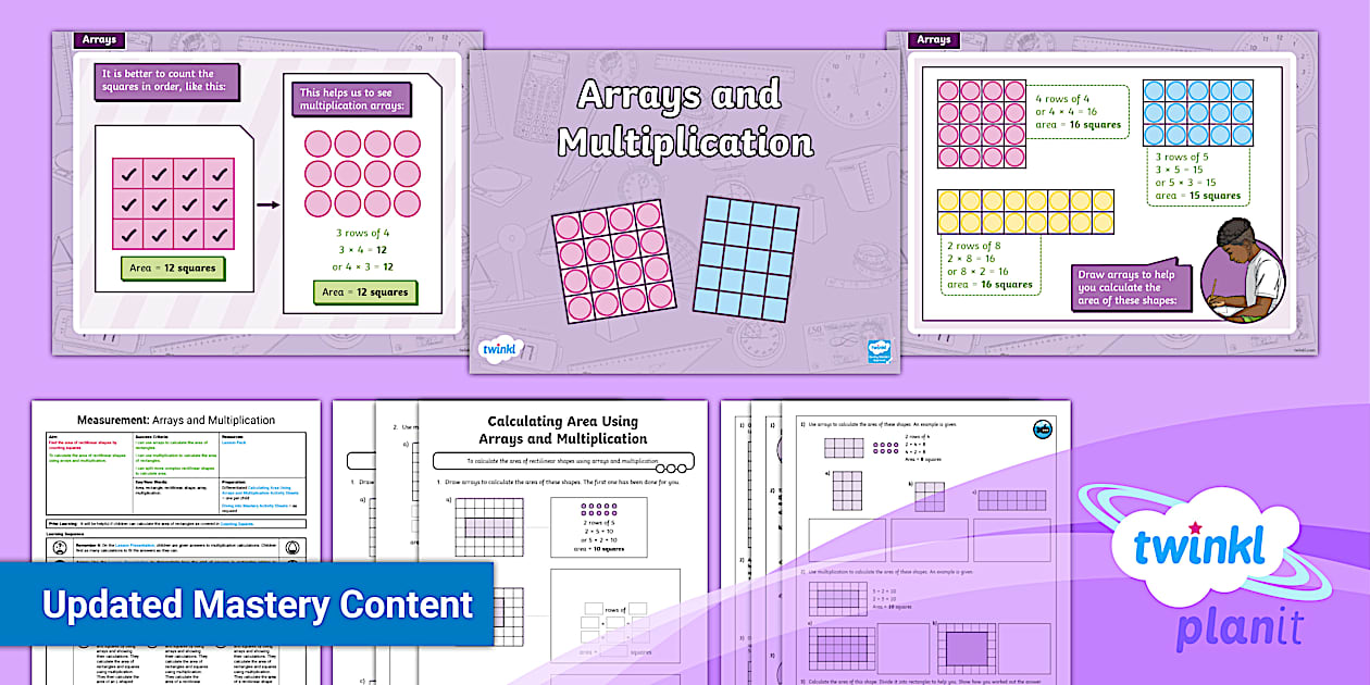 PlanIt Maths Year 4 Measurement Lesson Pack 5: Arrays and Multiplication