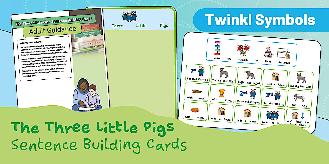Twinkl Symbols: The Three Little Pigs Sentence Building Cards