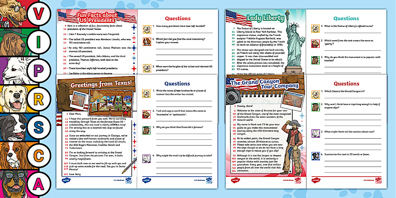 LKS2 60-Second Reads: A Journey to America Activity Pack