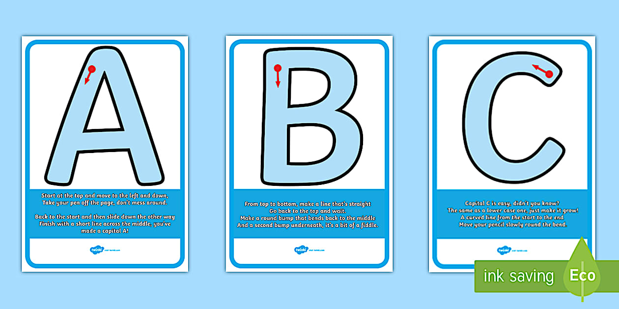Capital Letter Formation Rhymes Display Posters - Twinkl