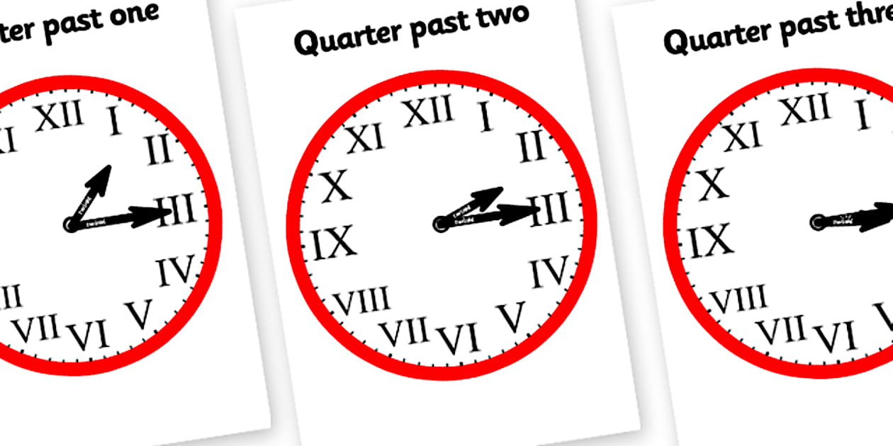 Roman Numerals Clocks Quarter Past-roman numerals, clocks, quarter past ...