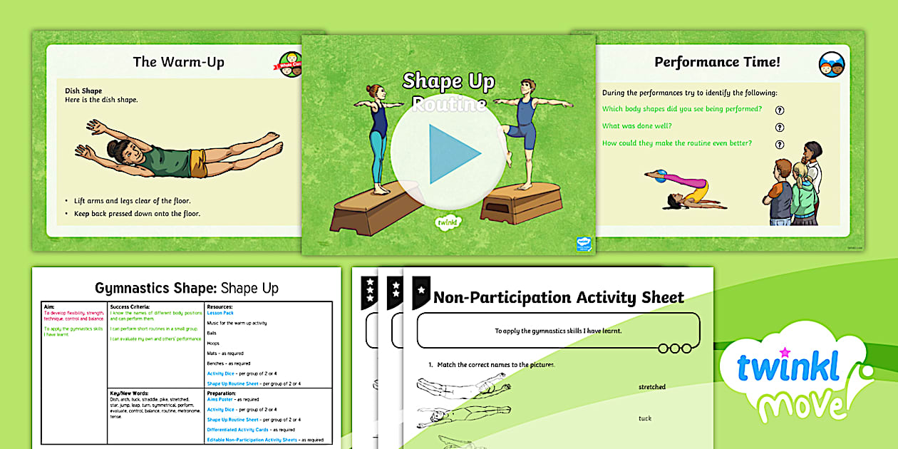 Shape Up - Year 3 PE Gymnastics Lesson - Twinkl