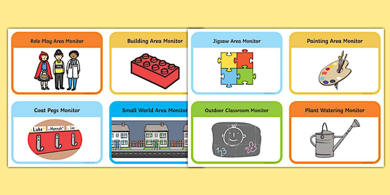 Editable Class Monitor and Job Information Cards - Twinkl