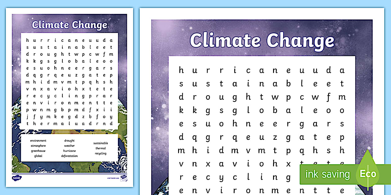 Climate Change Word Search (teacher made) - Twinkl