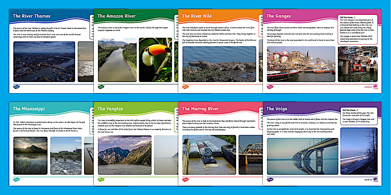 Facts About Rivers | World Rivers Fact Sheets KS2 - Twinkl