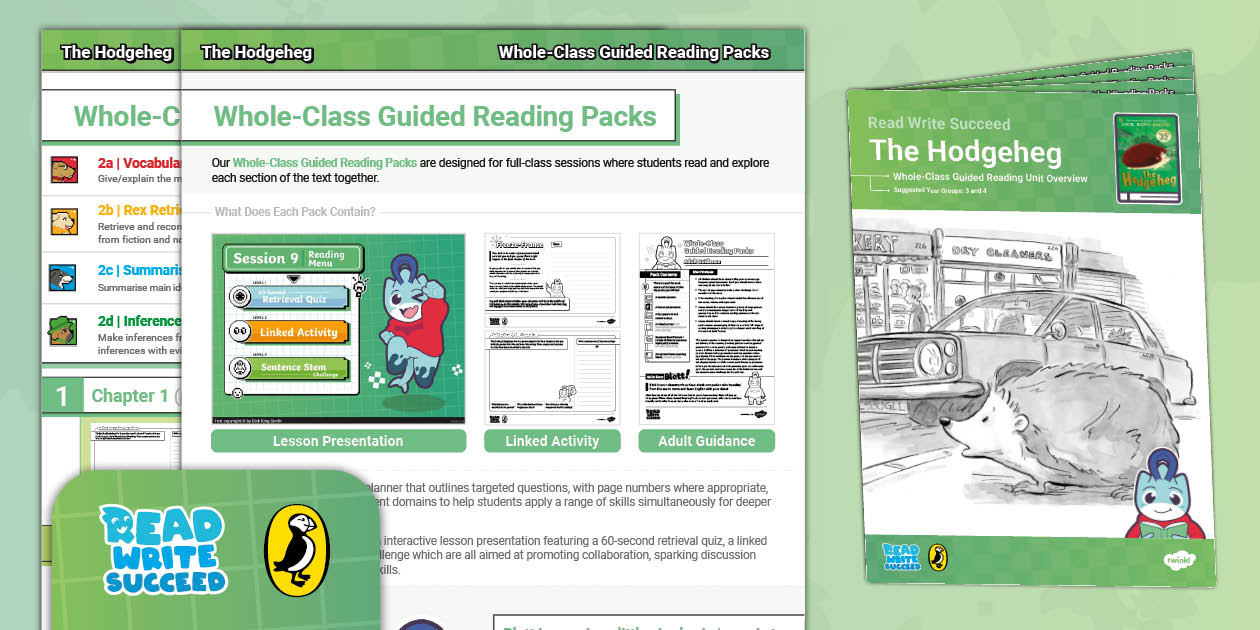 FREE! - The Hodgeheg Whole-Class Guided Reading Unit Overview [LKS2]