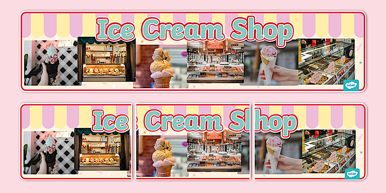 Ice Cream Parlour Photo Display Banner (Teacher-Made)