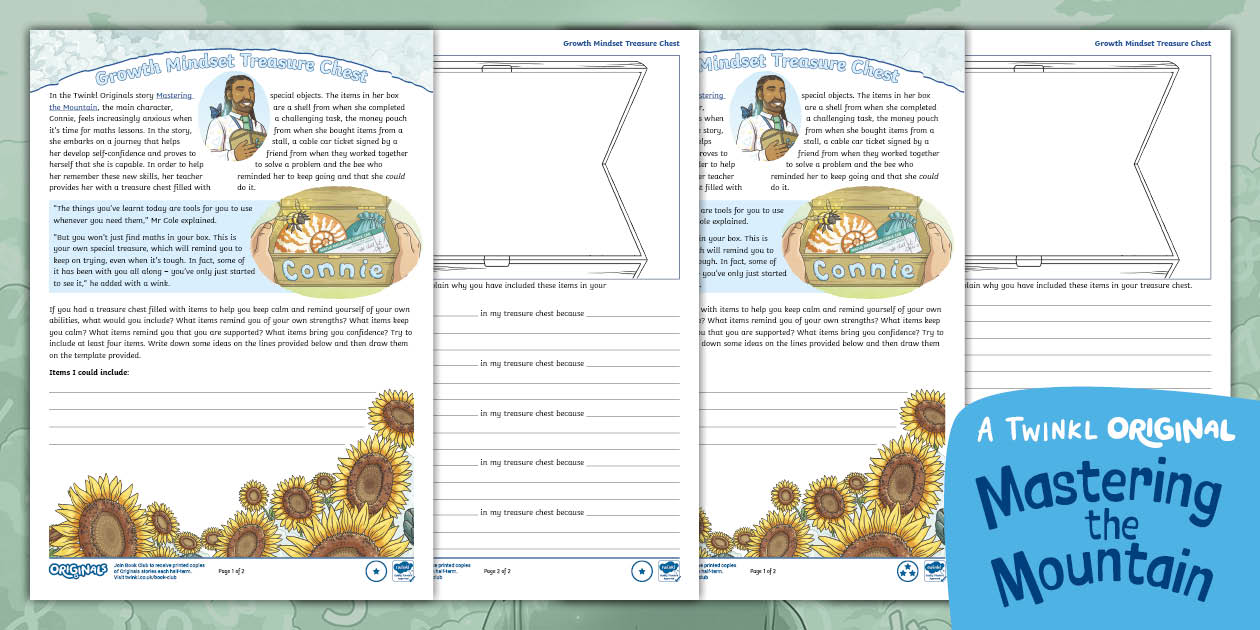 Growth Mindset Journal Prompts | KS2 Treasure Chest Activity