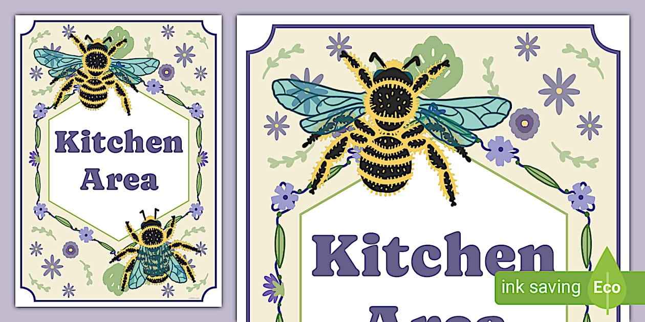 Bee-Themed Kitchen Area Display Poster (teacher made)