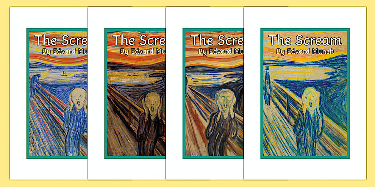 Cursive The Scream by Edvard Munch Display Poster - Twinkl