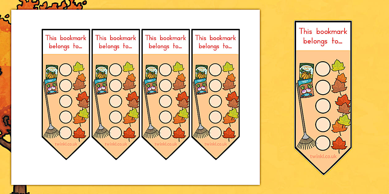 Autumn Sticker Reward Bookmarks 15mm (teacher made) - Twinkl