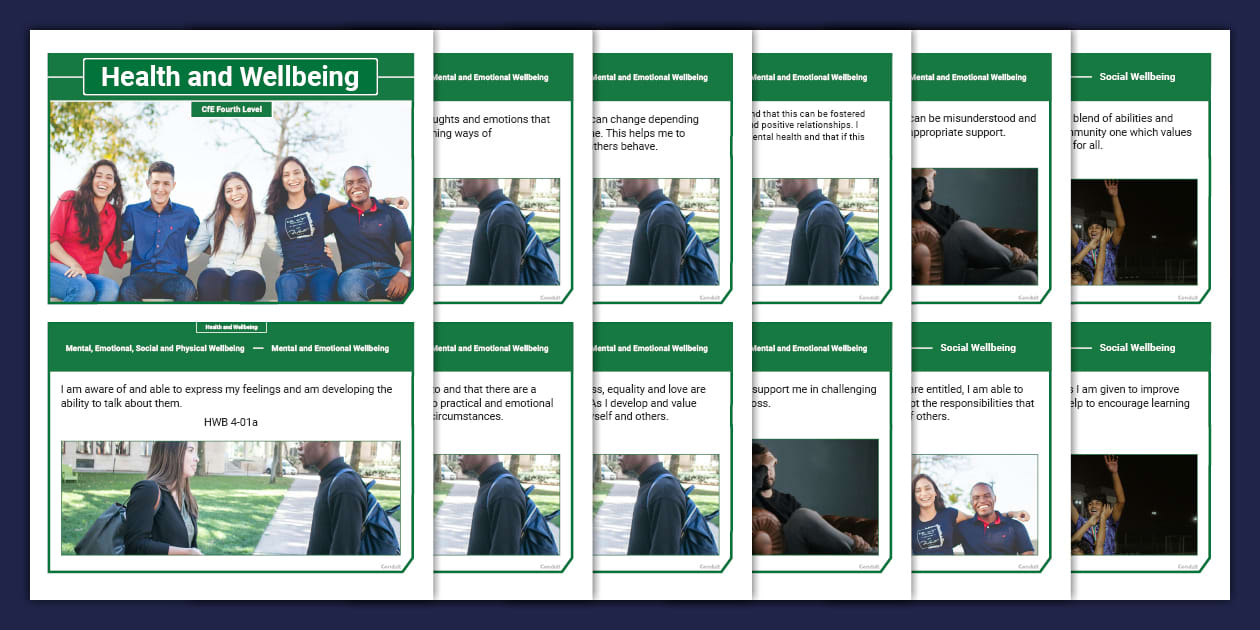 CfE Fourth Level HWB Experiences and Outcomes Display Posters