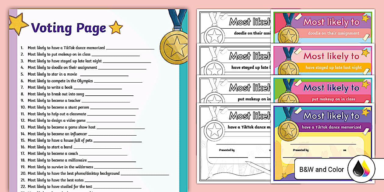 Superlative Awards for Students | Resource | Twinkl USA