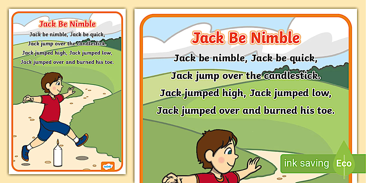 Jack Be Nimble Nursery RhymeㅣSong and Rhyme. - Twinkl