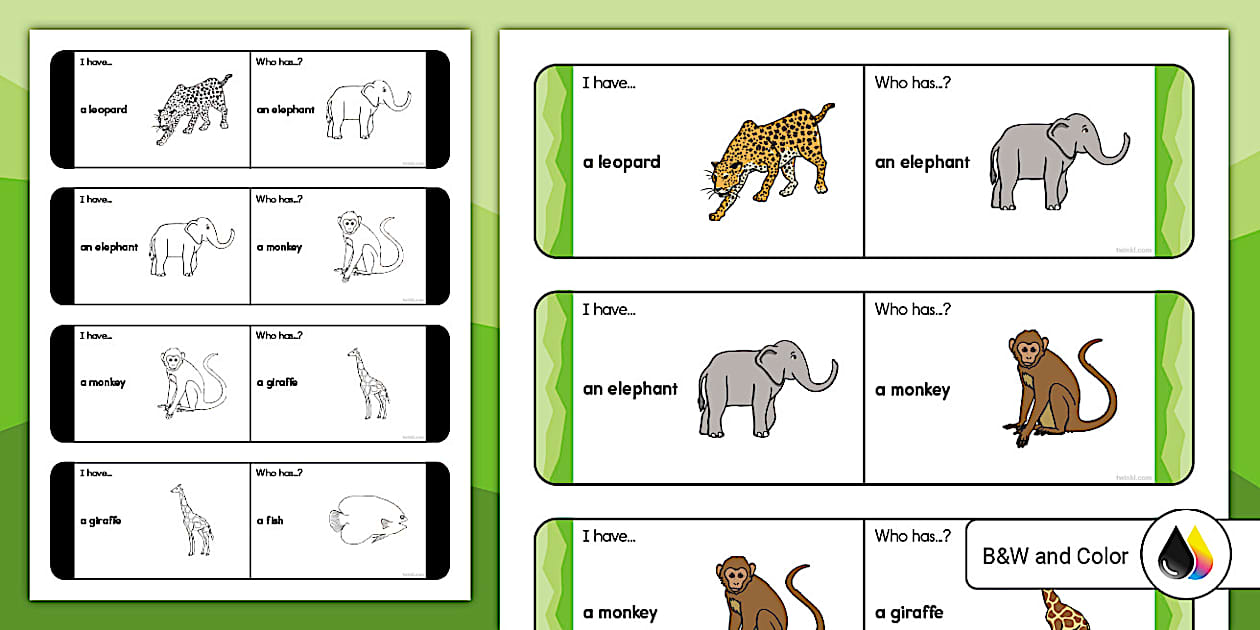 I Have, Who Has...(Wildlife Edition) Game