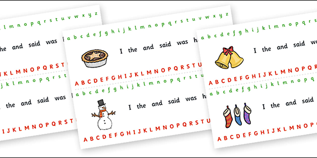 Cursive Christmas Alphabet Strips (l'enseignant a fait)