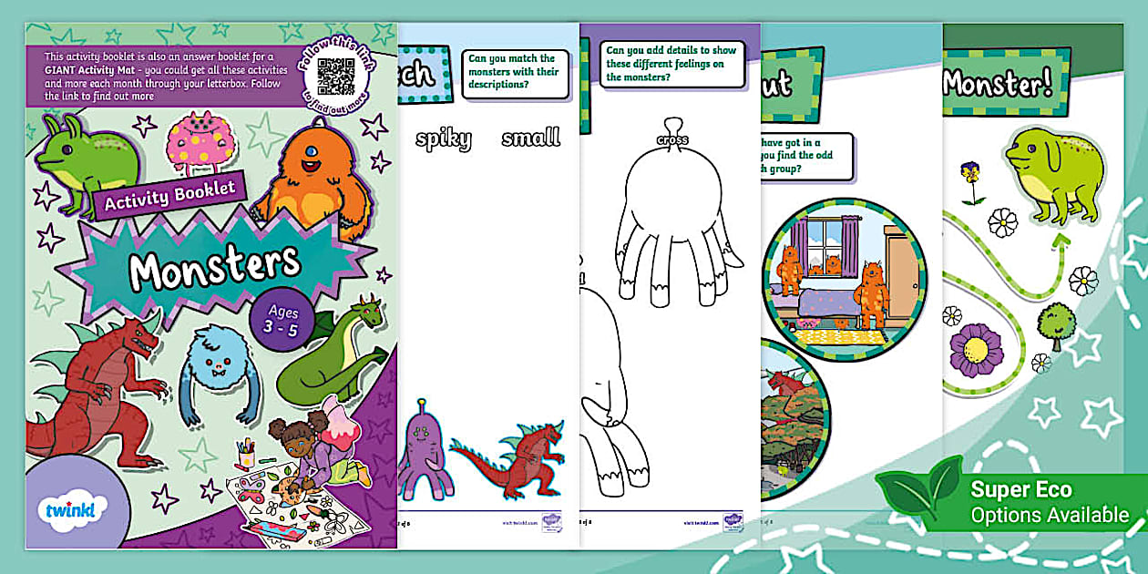Monsters Activity Booklet (Ages 3 - 5) (teacher made)