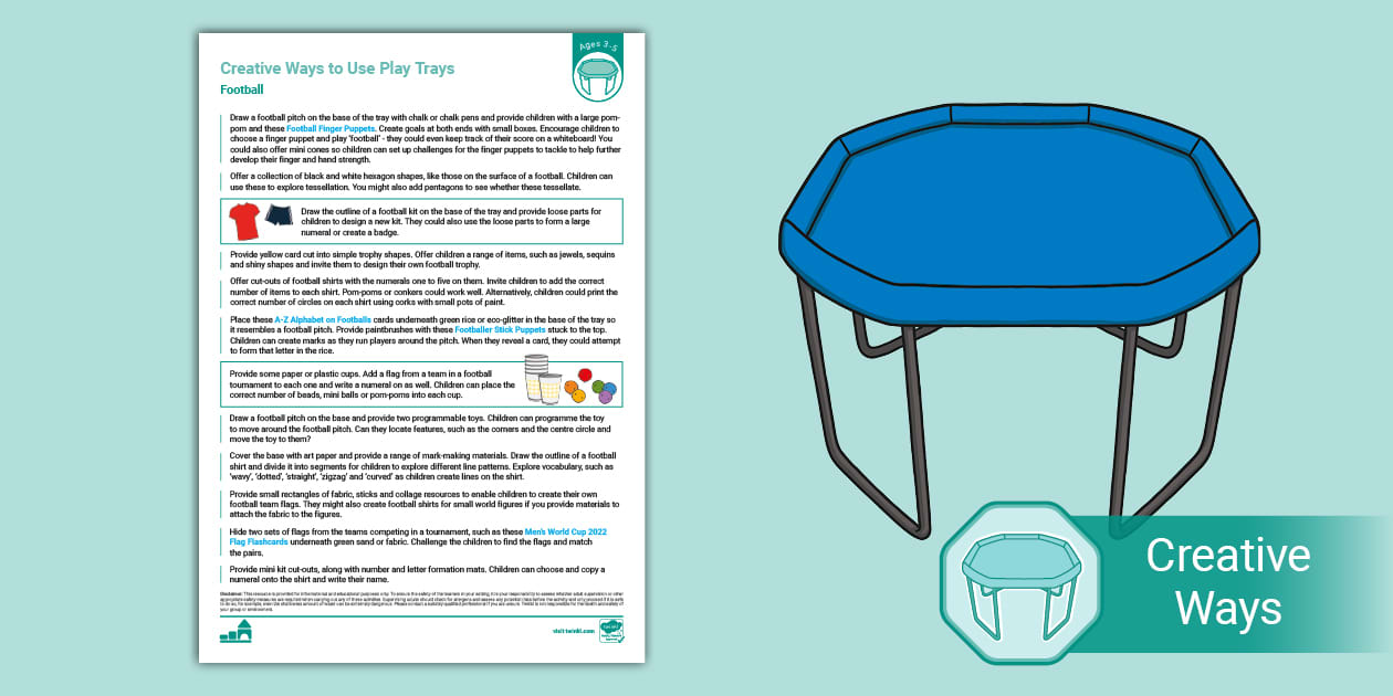 Ages 3-5 Creative Ways to Use Play Trays Football