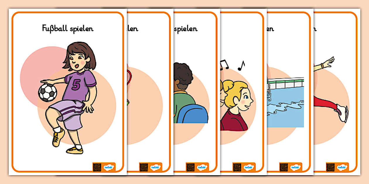 Meine Hobbys - Wort- und Bildkarten (A4) (teacher made)